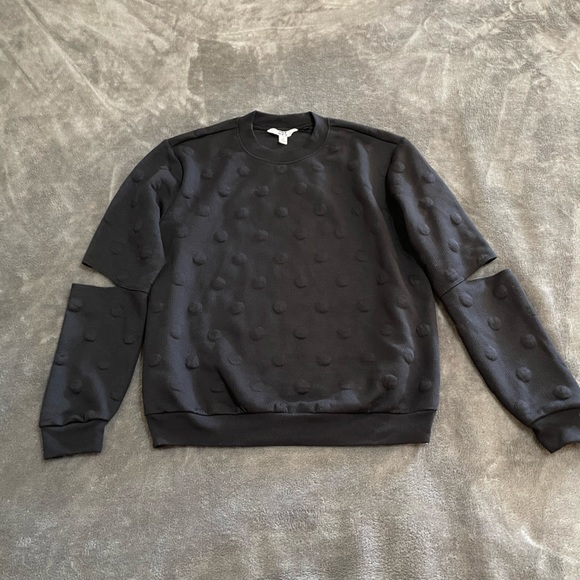 JoyLab | Sweaters | Joy Lab Polka Dot Black Textured Sweater Top | Poshmark